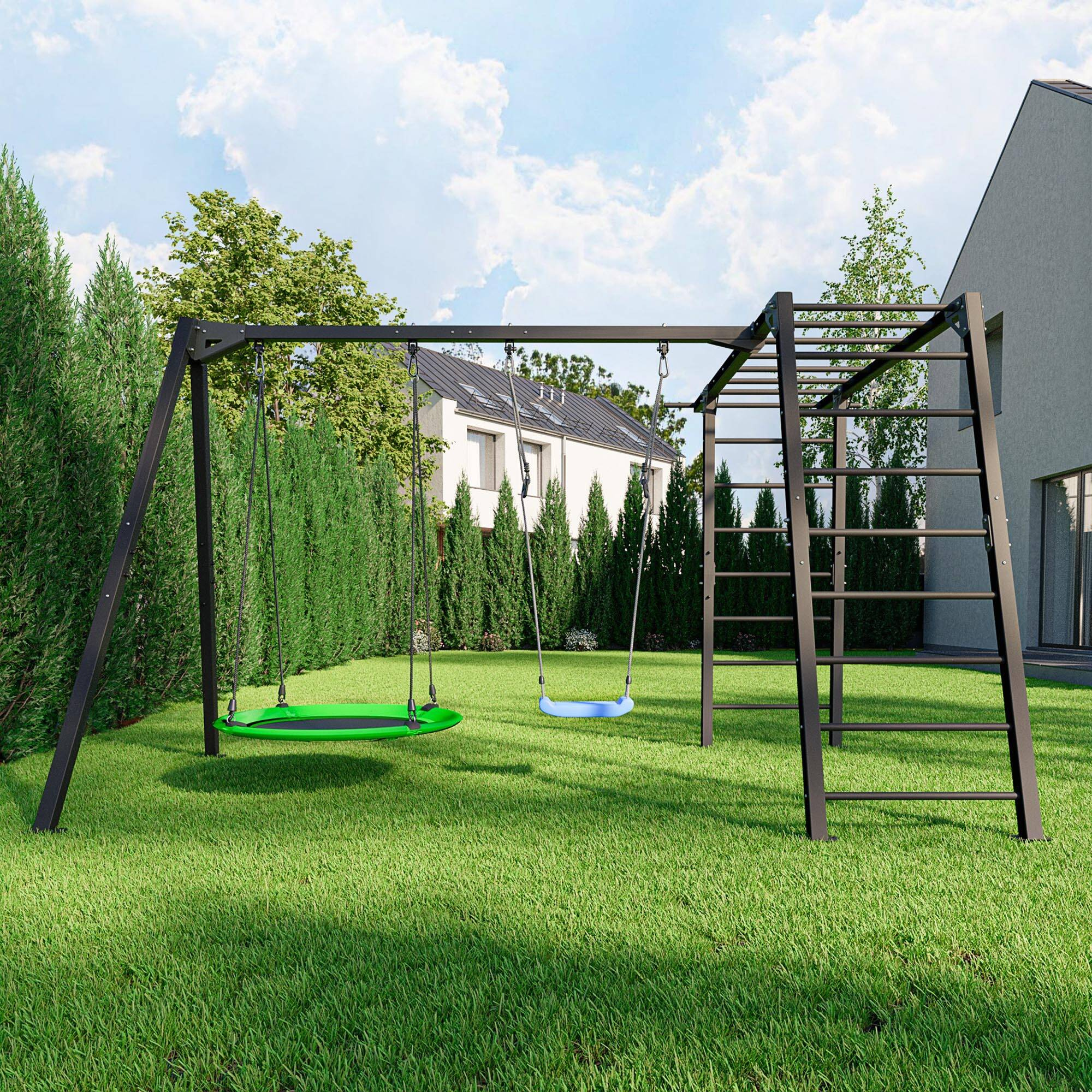 PREMIUM ladder - MO-016 + PREMIUM 2-stand swing rack for ladder - MO ...